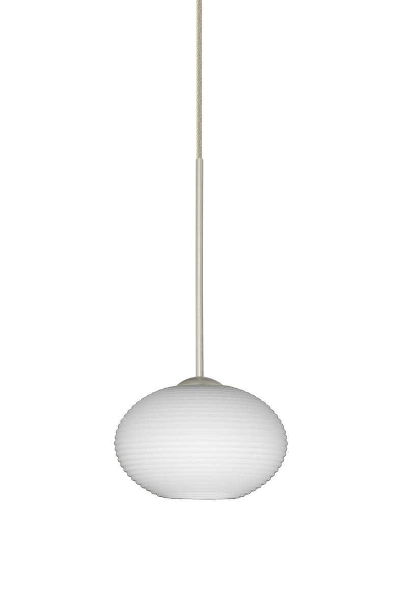 Besa Lasso LED Pendant in Satin Nickel with Opal Matte Glass 1XT-561207 ...
