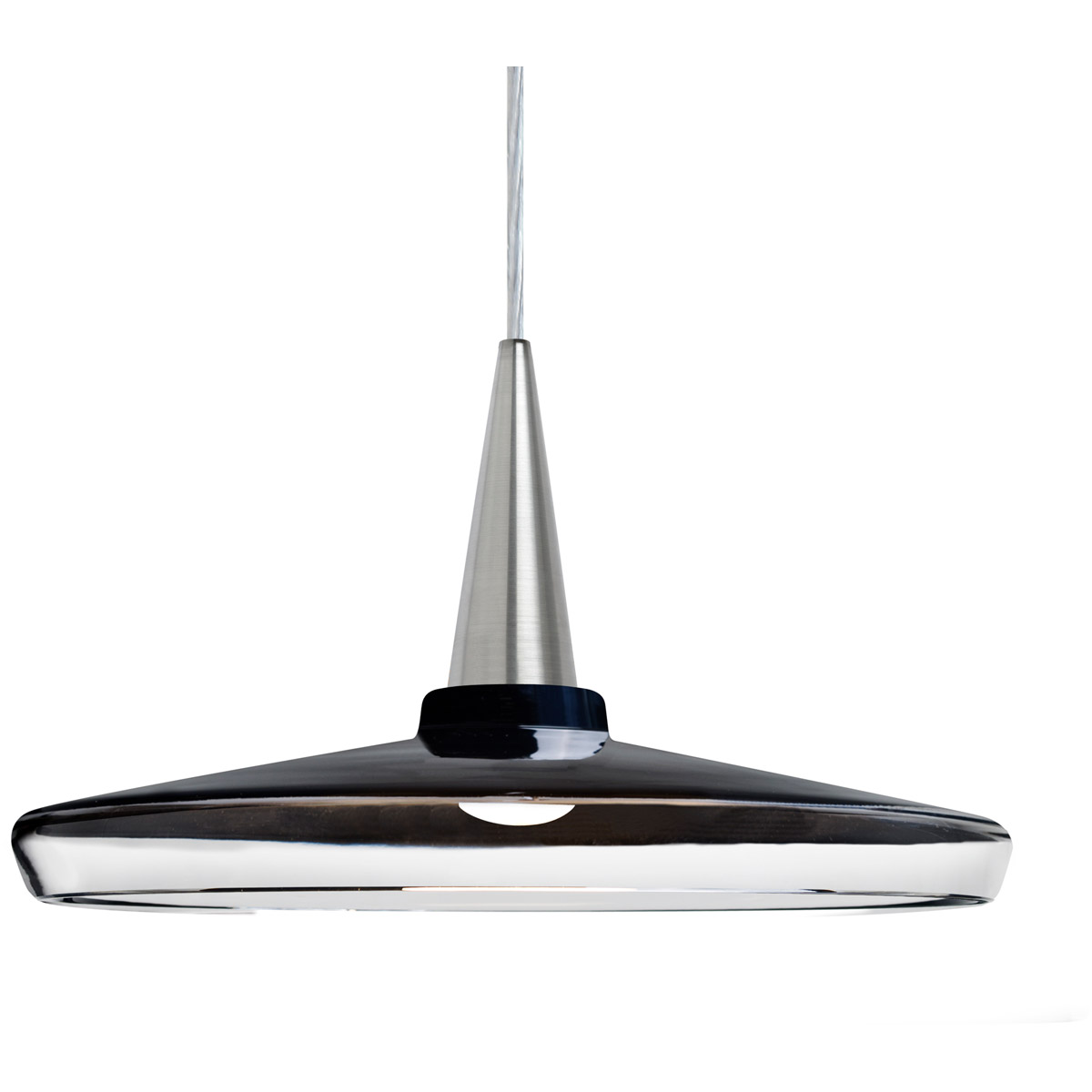 Besa Lighting 1JT-BARON14BK-LED-SN Baron 1 Light Satin Nickel Pendant ...