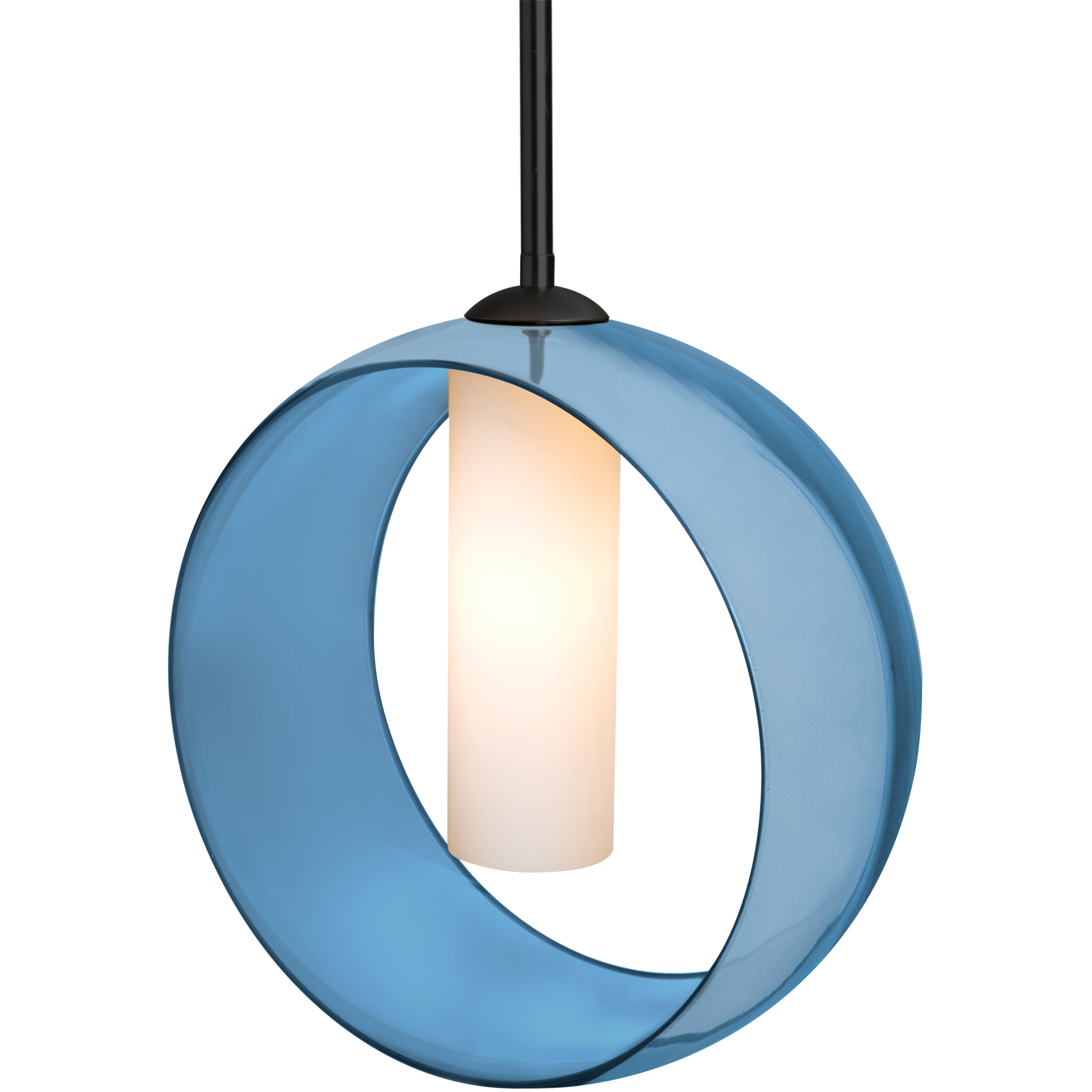 Besa Lighting 1TT-PLATOBL-BK Plato 1 Light Black Stem Pendant Ceiling Light