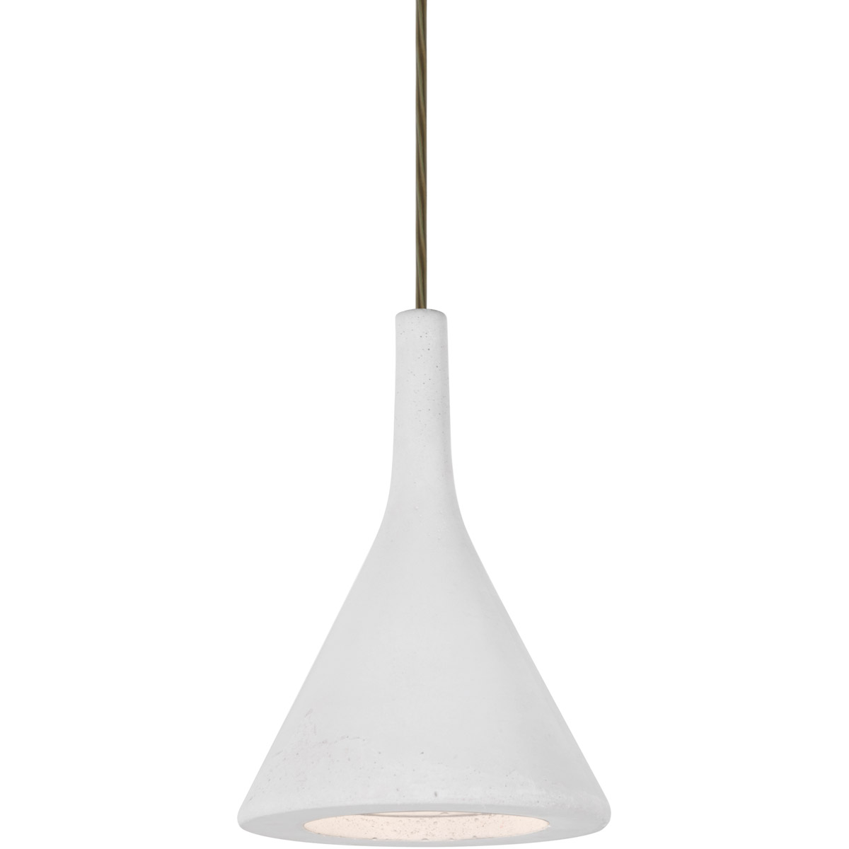 Gala LED Bronze Cord Pendant Ceiling Light in White Glass