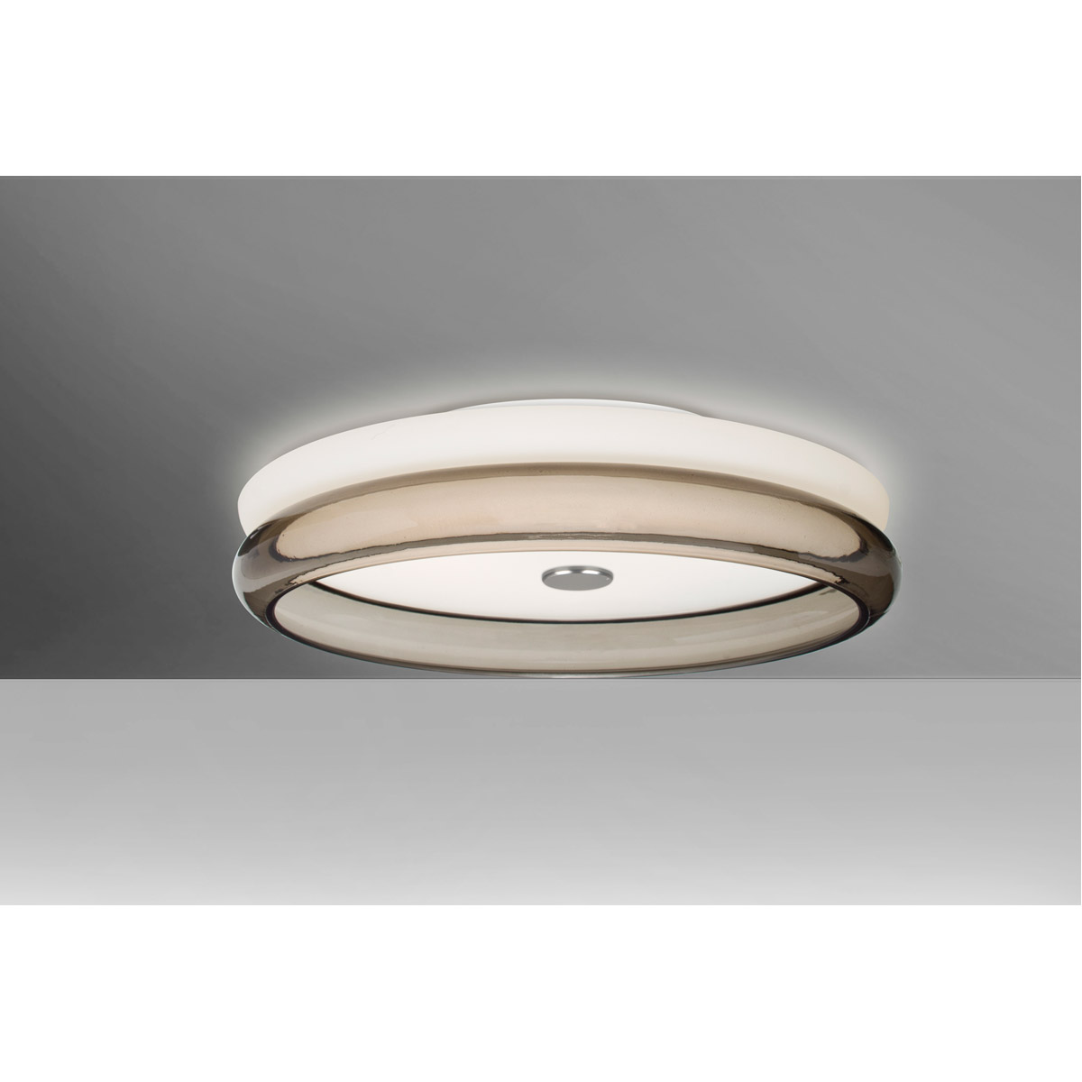 Topper 12 LED 12 inch Flush Mount Ceiling Light in Opal with Smoke Glass