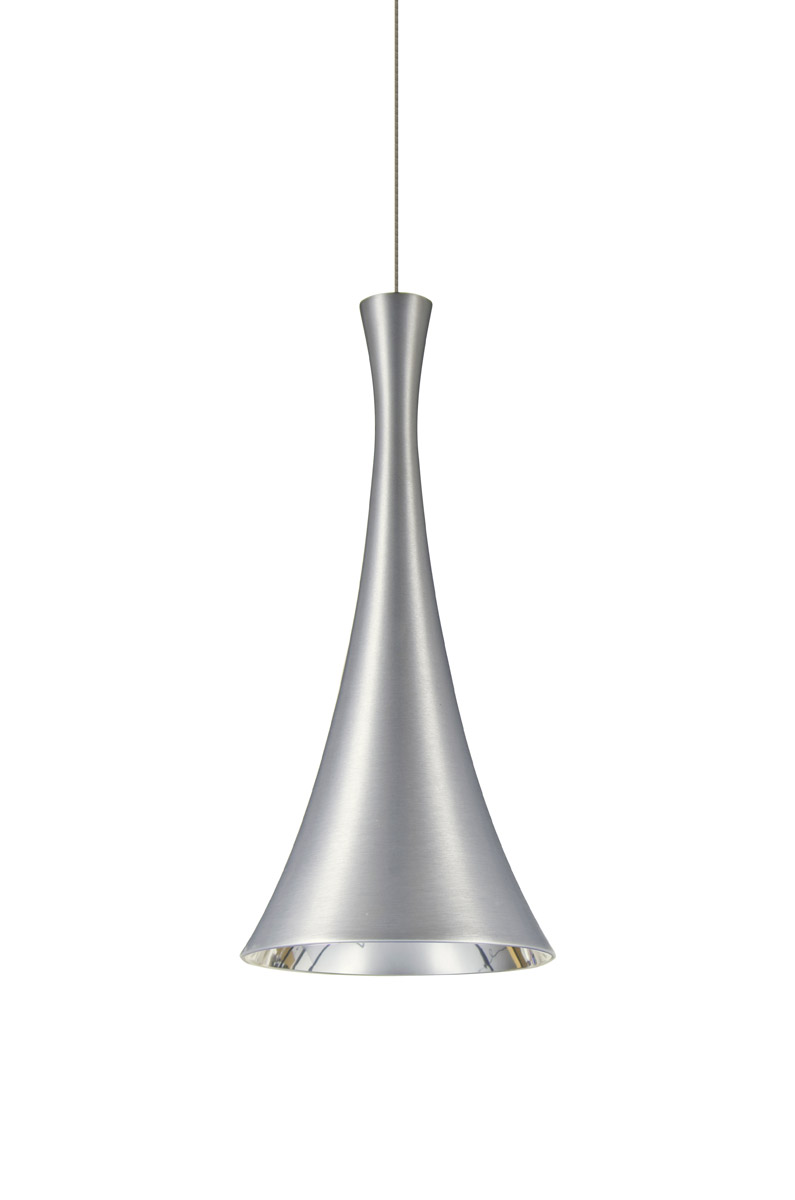 Besa Rondo LED Pendant in Satin Nickel with Satin Nickel Aluminum Shade ...